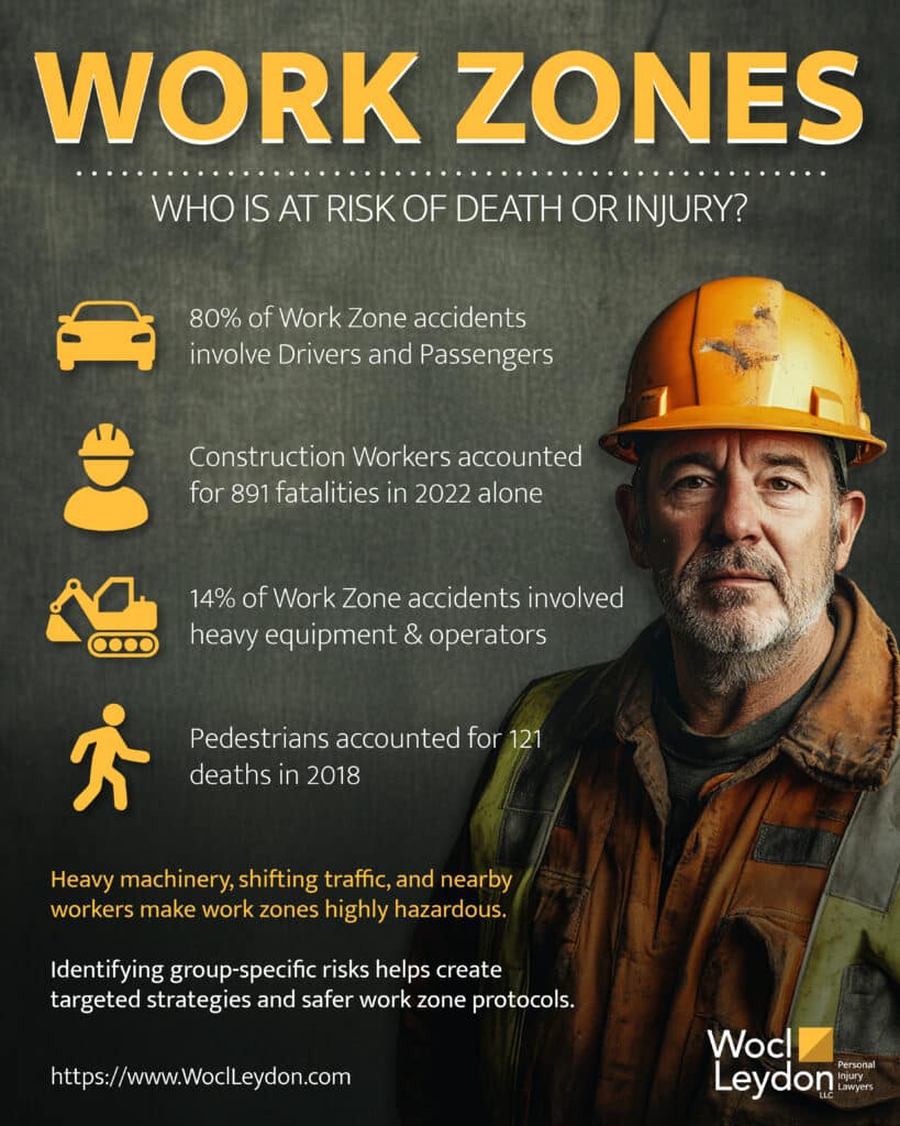Most Likely to Be Injured or Killed in a Work Zone-Related Crash